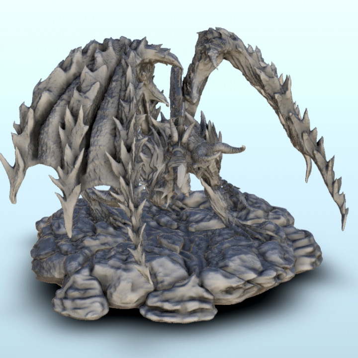 3D Printable Winged beast with sword - Creature Darkness War 15mm 20mm ...