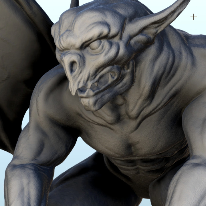 3D Printable Winged devil on a rock - Creature Darkness War 15mm 20mm ...