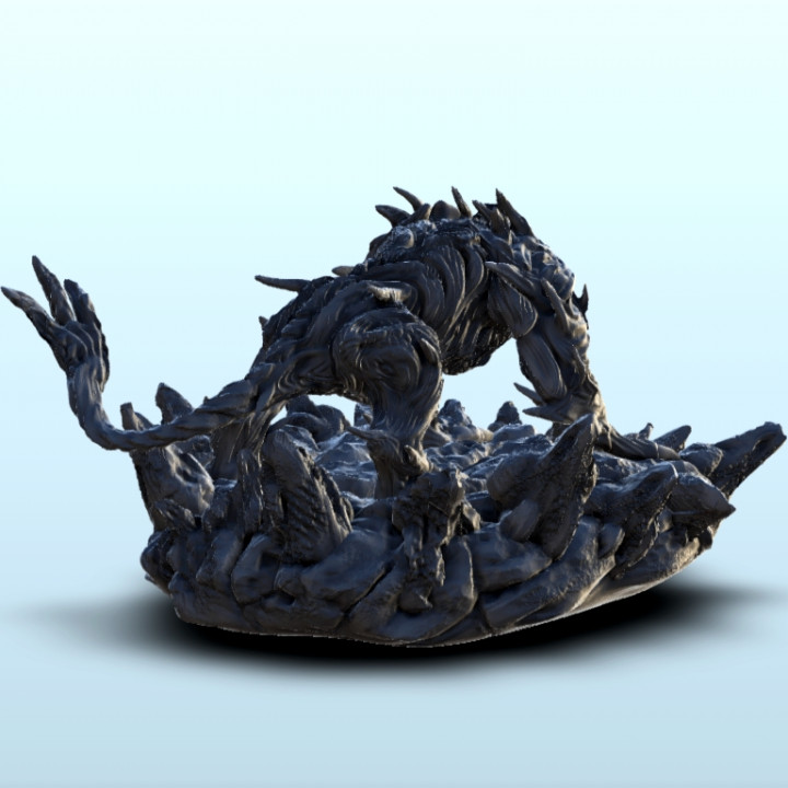 3D Printable Big monster with pointed carapace - Creature Darkness War ...
