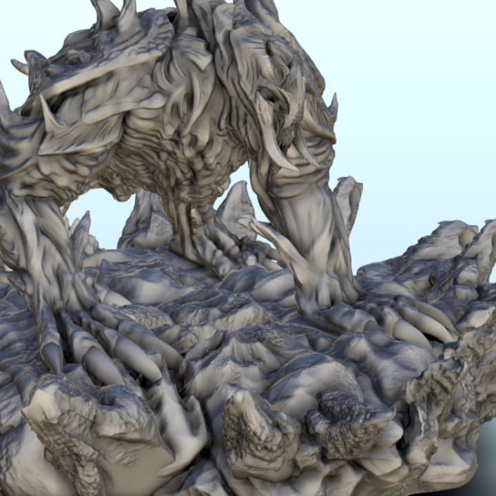 3D Printable Big monster with pointed carapace - Creature Darkness War ...