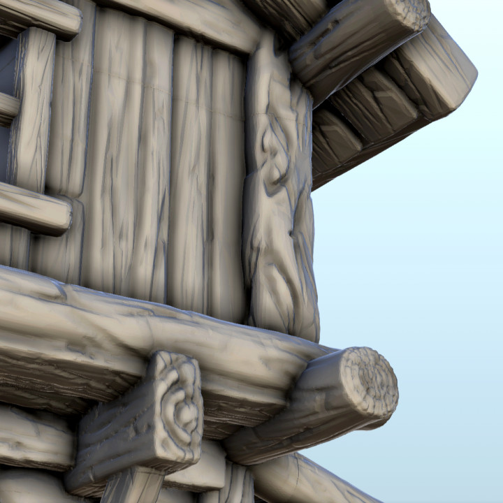 3D Printable Stone house with logs and floor (5) - Medieval Gothic ...