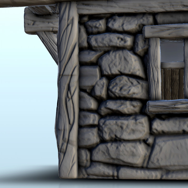 3D Printable Stone house with logs and floor (5) - Medieval Gothic ...