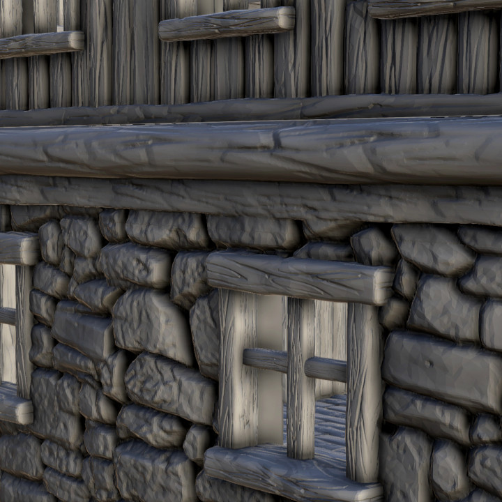 3D Printable Stone house with logs and floor (5) - Medieval Gothic ...