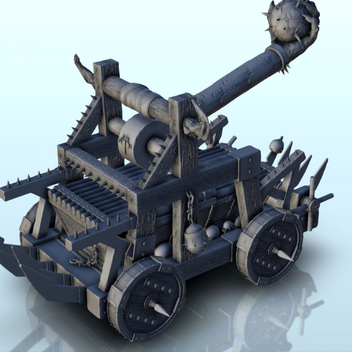 3D Printable Chaos catapult with spikes, bones and organic catapult ...