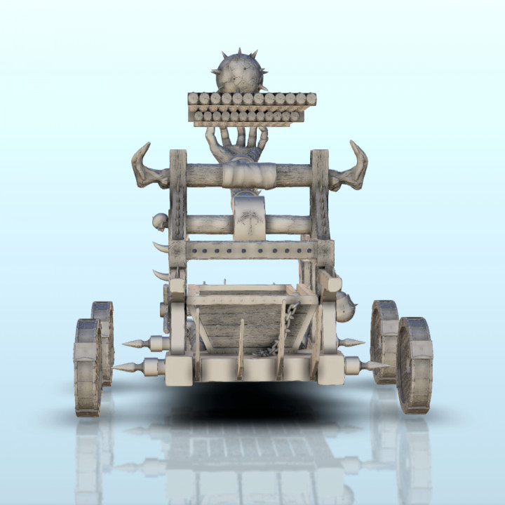 3D Printable Chaos catapult with spikes, bones and organic catapult ...
