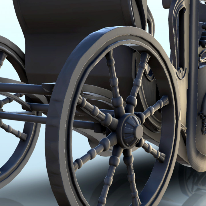 3D Printable Four-wheeled fancy royal carriage with upholstered seats ...