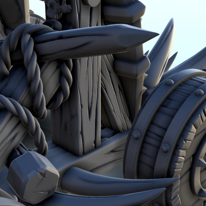 3D Printable Fantasy chaos catapult with spiked shields (2) - Medieval ...