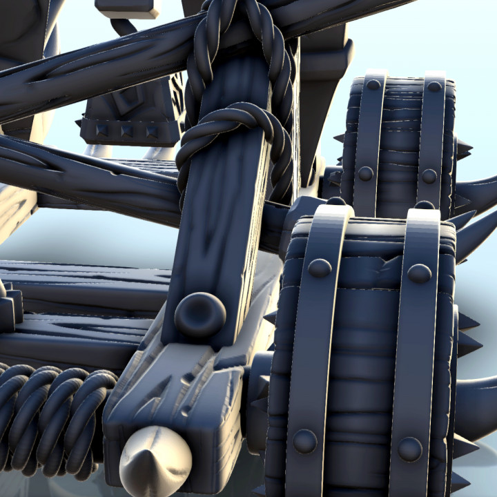 3D Printable Fantasy chaos catapult with spiked shields (2) - Medieval ...