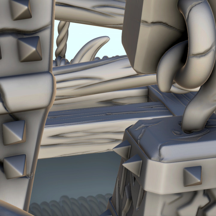 3D Printable Fantasy chaos catapult with spiked shields (2) - Medieval ...