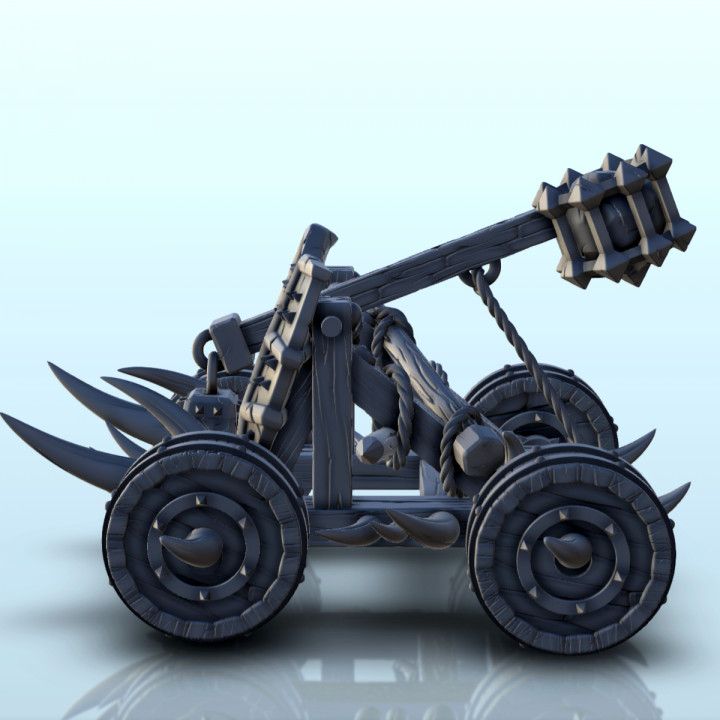 3D Printable Fantasy chaos catapult with spiked shields (2) - Medieval ...
