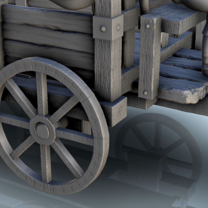 3D Printable Medieval carriage with horses and coachman (2) - Medieval ...
