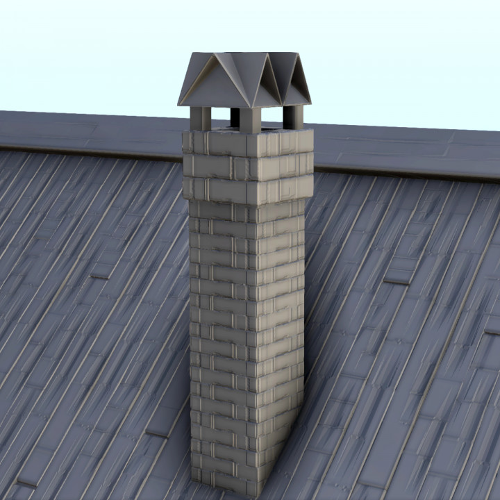 3D Printable Large slavic log house with floor and terrace (17 ...