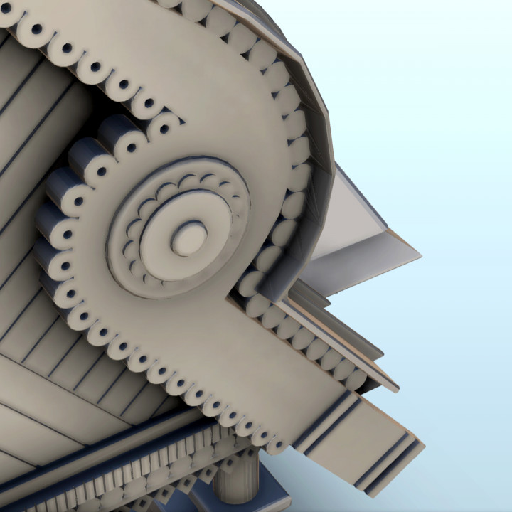 3D Printable Slavic wooden house with access ramp and canopy (12 ...