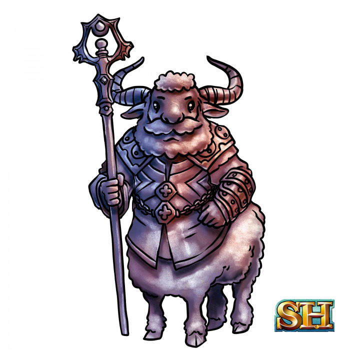 3D Printable Bariaur Cleric by Stonehaven Miniatures