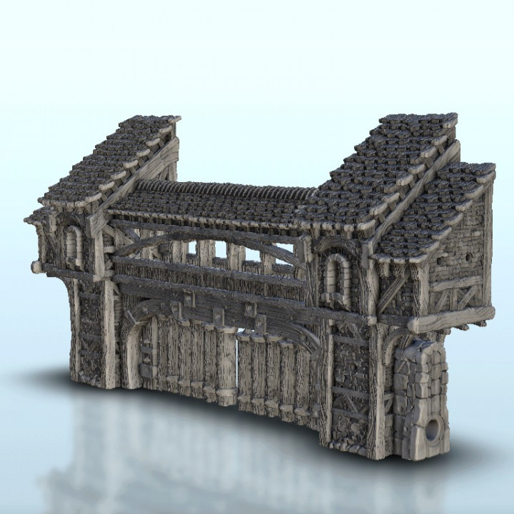 3D Printable Medieval city gate - Medieval Gothic Feudal Old Archaic ...