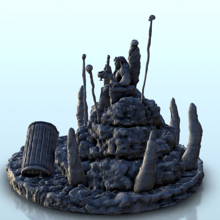 3D Printable Orc on throne with treasure chest 1 - Ork Green Horde ...