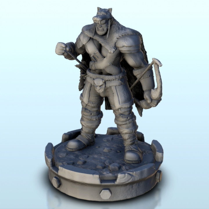 3D Printable Orc hero with beast skin and bow 2 - Ork Green Horde ...