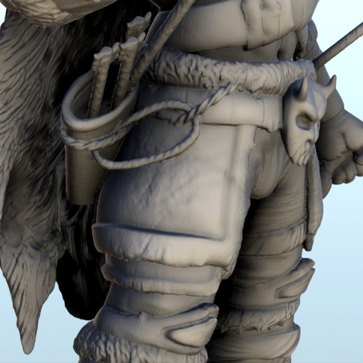 3D Printable Orc hero with beast skin and bow 2 - Ork Green Horde ...