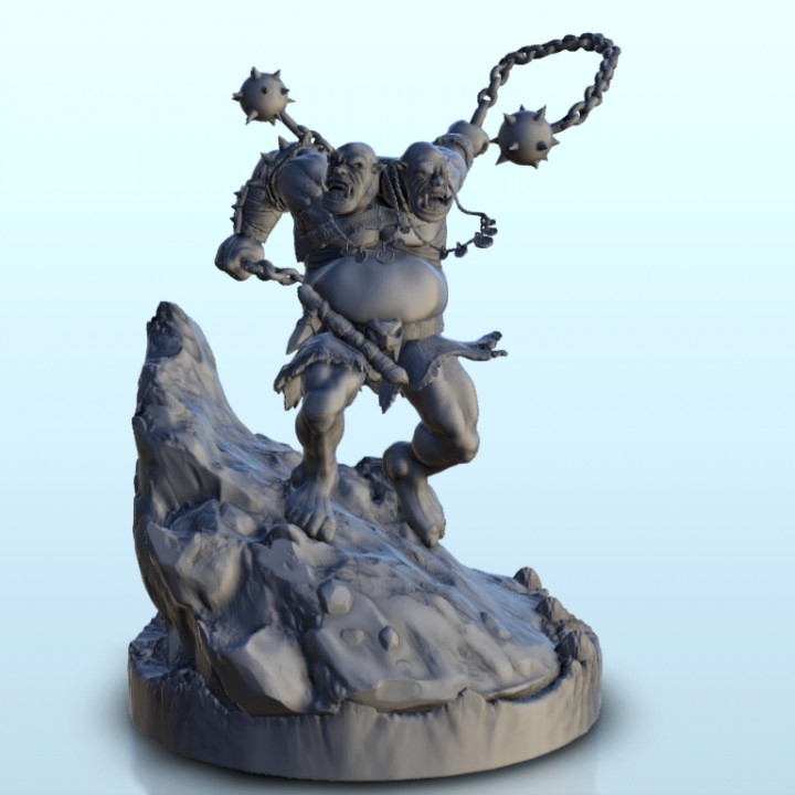 3D Printable Orc creature with two heads 3 - Ork Green Horde Fantasy ...