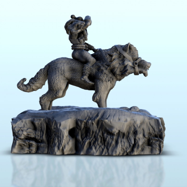 3D Printable Orc lord in armor on wolf 12 - Ork Green Horde Fantasy ...