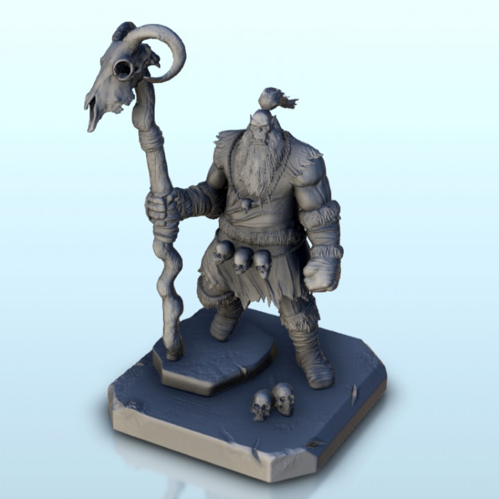 3D Printable Orc lord with animal head staff 5 - Ork Green Horde ...