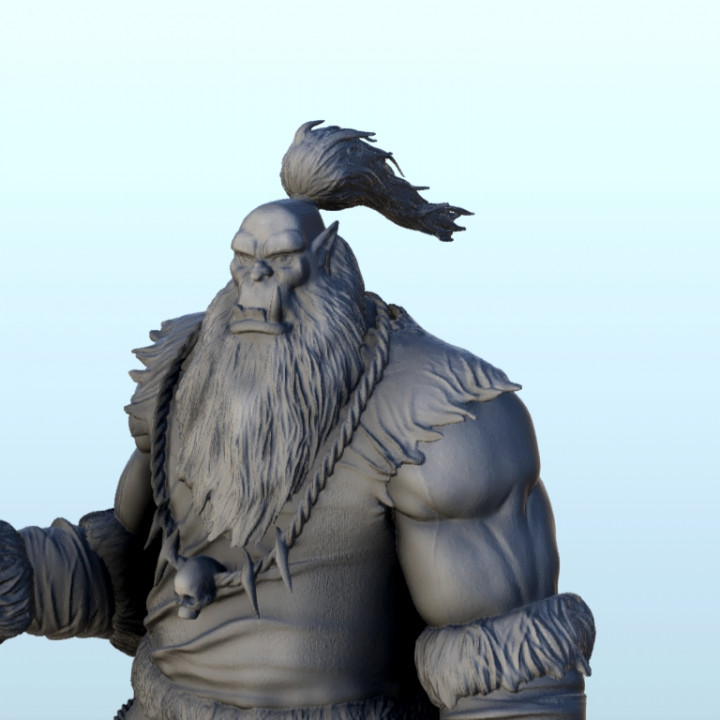 3D Printable Orc lord with animal head staff 5 - Ork Green Horde ...