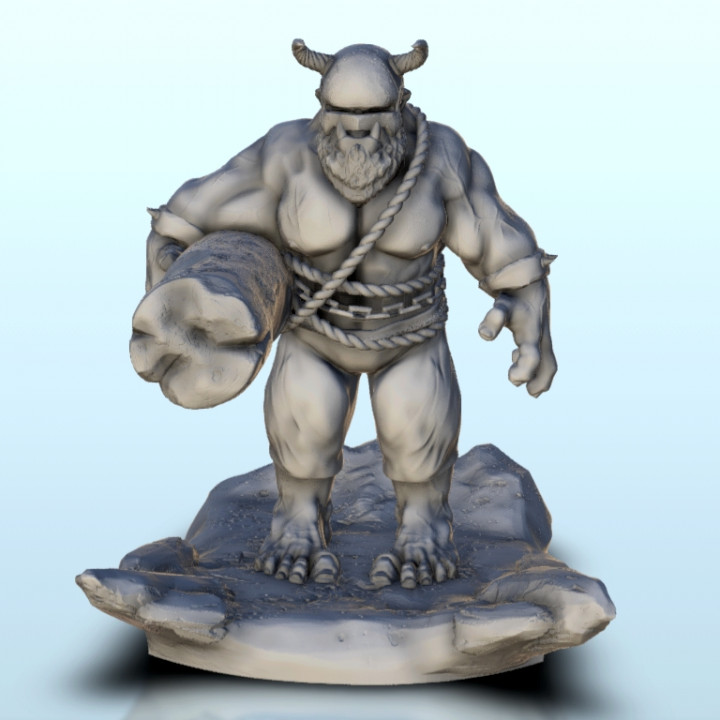 3D Printable Horned orc with tree trunk 7 - Ork Green Horde Fantasy ...