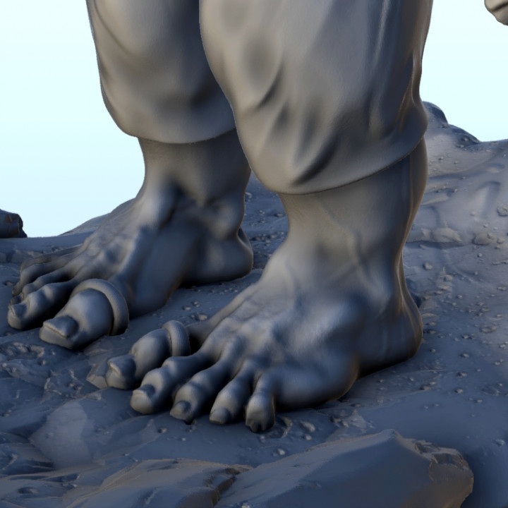 3D Printable Horned orc with tree trunk 7 - Ork Green Horde Fantasy ...