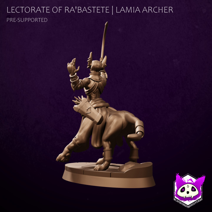 3D Printable Lectorate of Ra'Bastete | Lamia Female Archer by ...