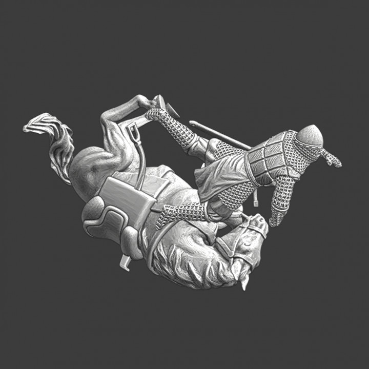 3D Printable Medieval English knight falling from horse by Northern ...