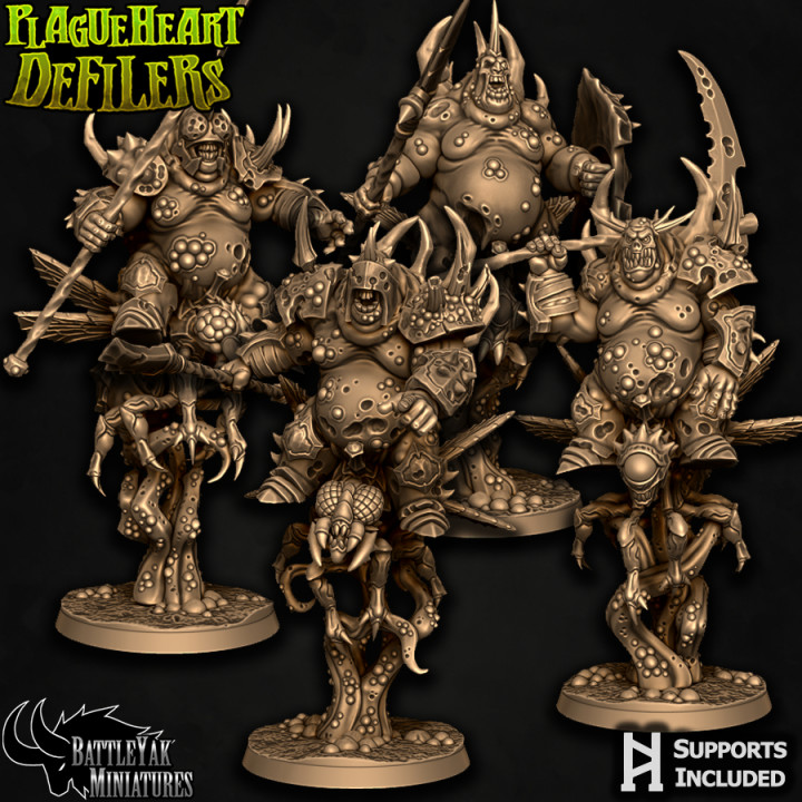 3D Printable Plagueheart Defilers Character Pack by Battle Yak Miniatures