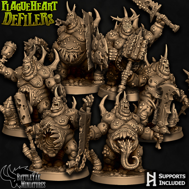 3D Printable Plagueheart Defilers Character Pack by Battle Yak Miniatures