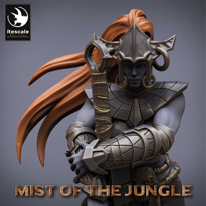 3D Printable Heavy Amazon Great Sword Stance by Rescale Miniatures