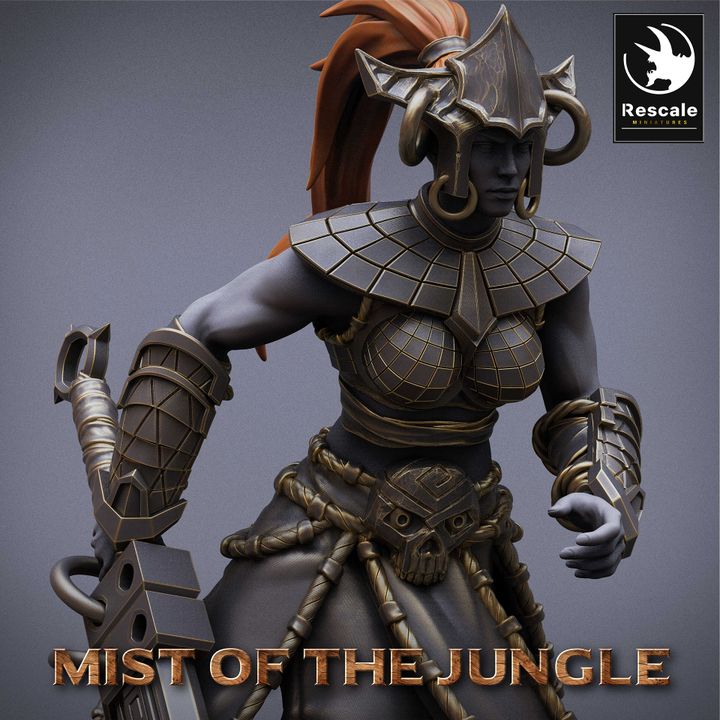 3D Printable Heavy Amazon Great Sword Walk by Rescale Miniatures