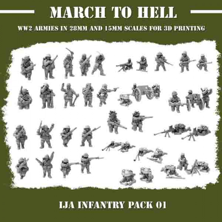 3D Printable Imperial Japanese Army (IJA) INFANTRY PACK by 3DBREED, S.L.
