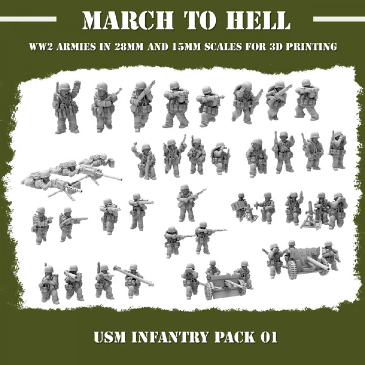 3D Printable Unites States Marines (USM) INFANTRY PACK by 3DBREED, S.L.