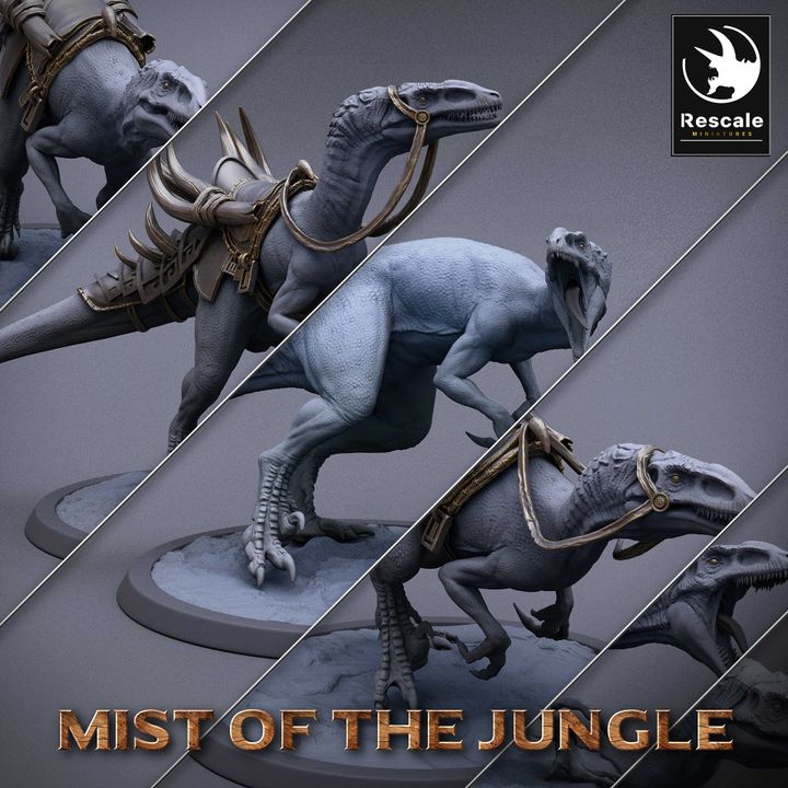 3D Printable Pack Amazon Raptor Mount by Rescale Miniatures