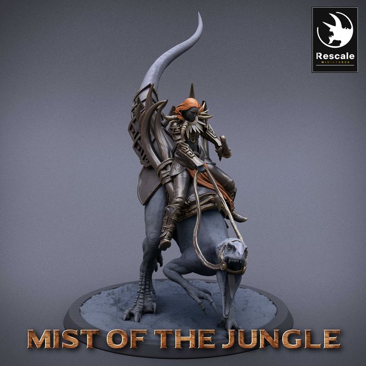 3D Printable Amazon Raptor Crouch Archer by Rescale Miniatures