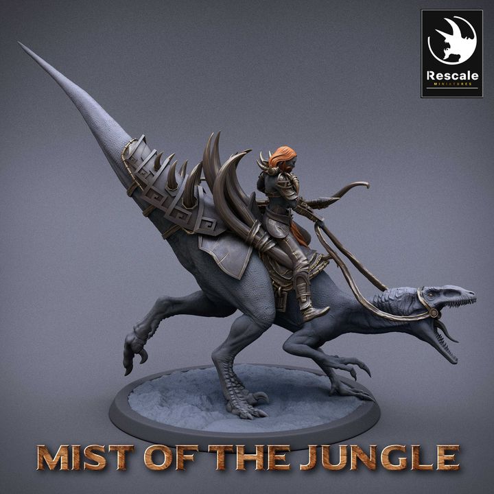 3D Printable Amazon Raptor Crouch Archer by Rescale Miniatures