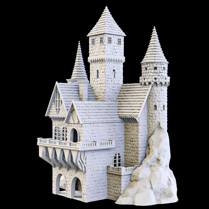 3D Printable Fantasy Castle 2 by Tabletop Terrain