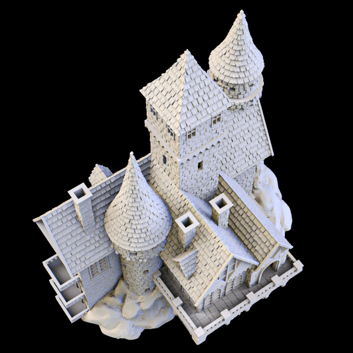 3D Printable Fantasy Castle 2 by Tabletop Terrain