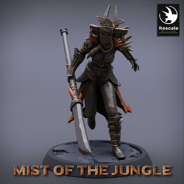 3D Printable Pack Light Amazon Sword by Rescale Miniatures