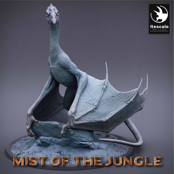 3D Printable Wyvern mounted by General Amazone by Rescale Miniatures