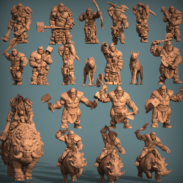 3D Printable Orc Collection (pre-supported) by Blue Giant Studios