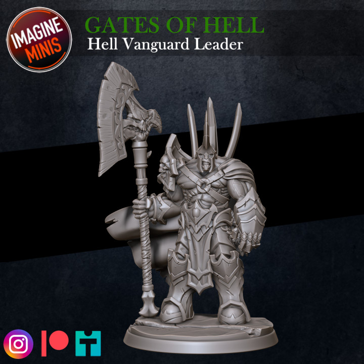 3D Printable Gates Of Hell - Hell Vanguard Leader by Imagine Minis