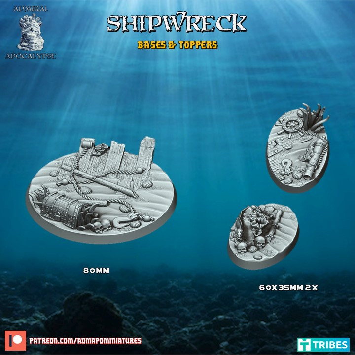3D Printable Shipwreck Bases and Toppers (pre-supported) by Admiral ...