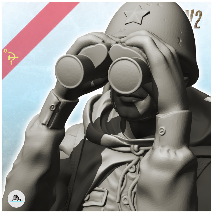 3D Printable Soviet guard under observation with dog and post (9 ...