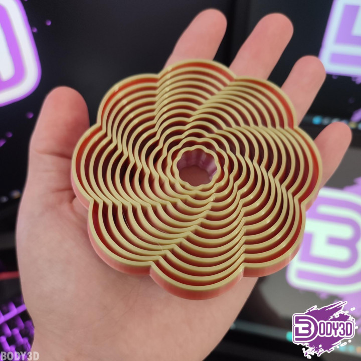 3D Printable Flower Fidget by BODY3D