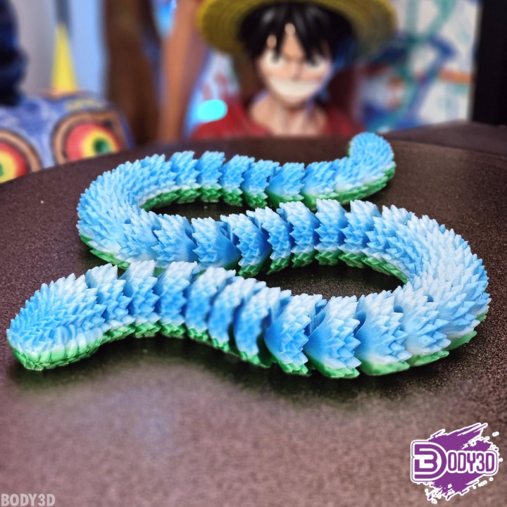 3D Printable Articulated Rock Snake by BODY3D