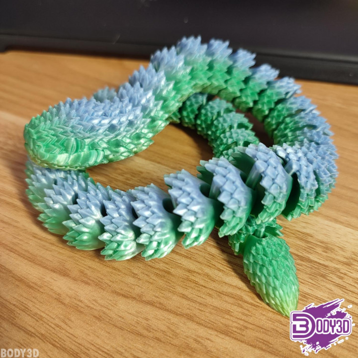 3D Printable Articulated Rock Snake by BODY3D